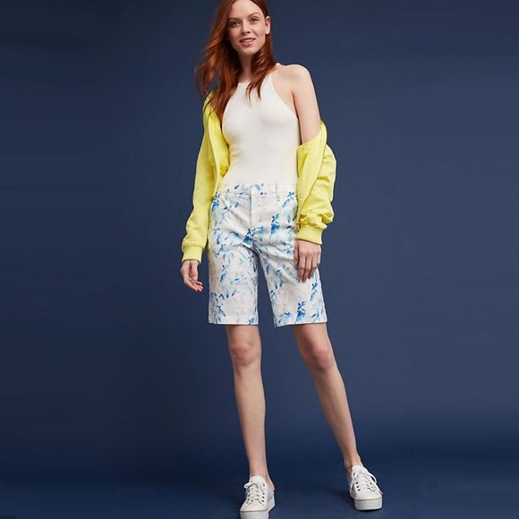 Anthropologie | Shorts | Level 99 Floral Print Bermuda Shorts Like New ...